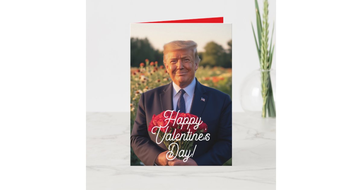 President Donald Trump Valentine's Day Card 2025 | Zazzle
