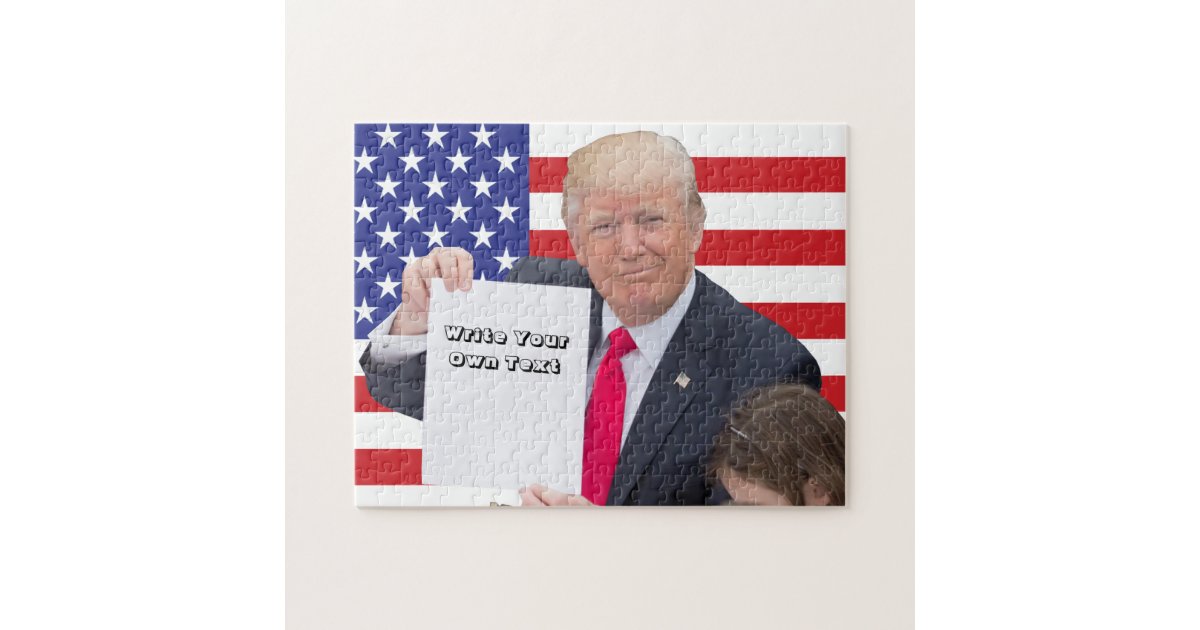 President Donald Trump - Write Your Own Text Jigsaw Puzzle | Zazzle