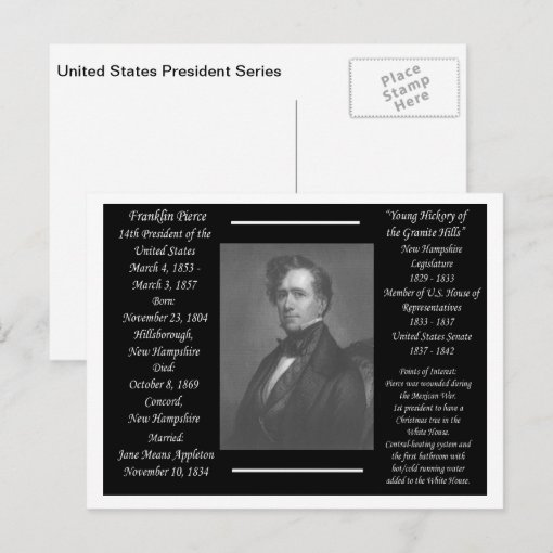 President Franklin Pierce Postcard | Zazzle