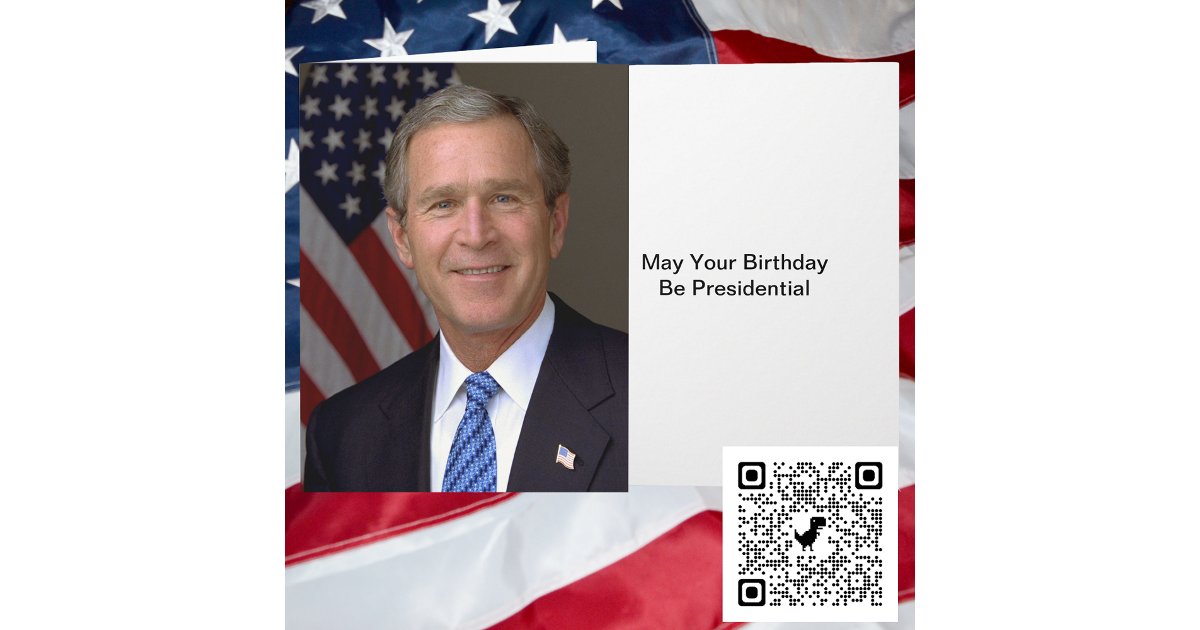 President George W Bush Official Portrait Birthday Card | Zazzle