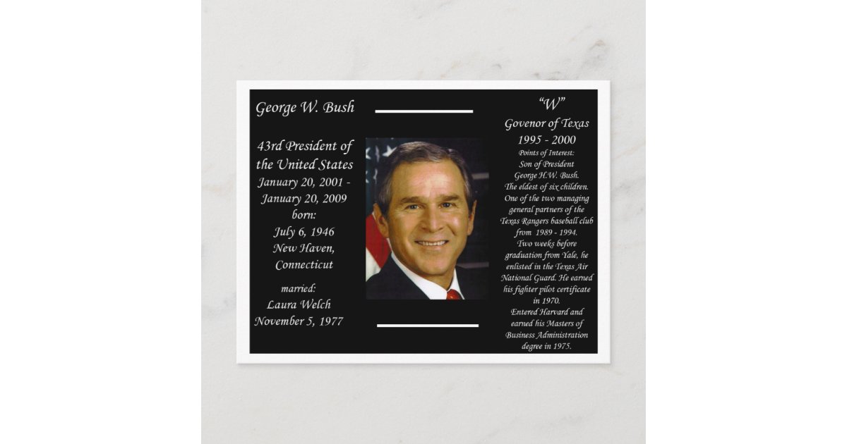 President George W Bush Postcard | Zazzle