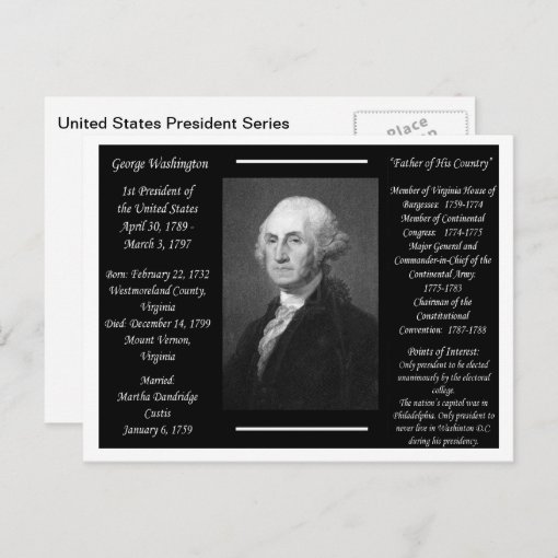 President George Washington Postcard | Zazzle