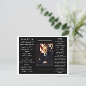 President Gerald Ford Postcard | Zazzle