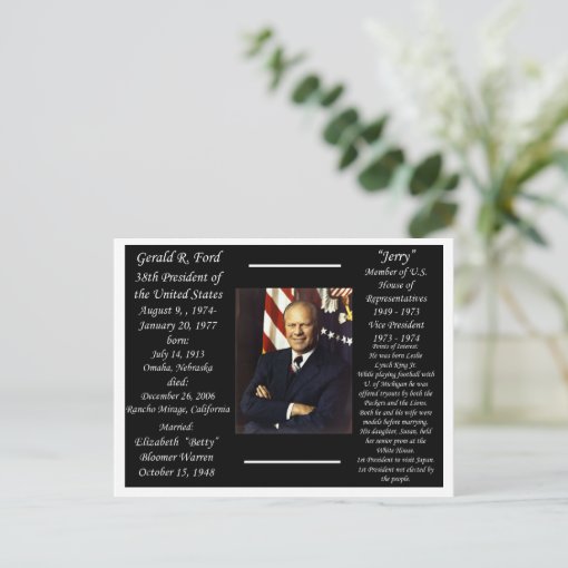 President Gerald Ford Postcard | Zazzle