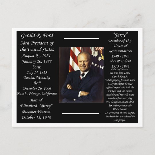 President Gerald Ford Postcard | Zazzle.com