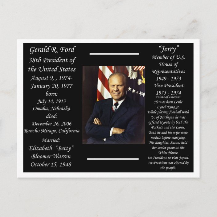 President Gerald Ford Postcard | Zazzle.com