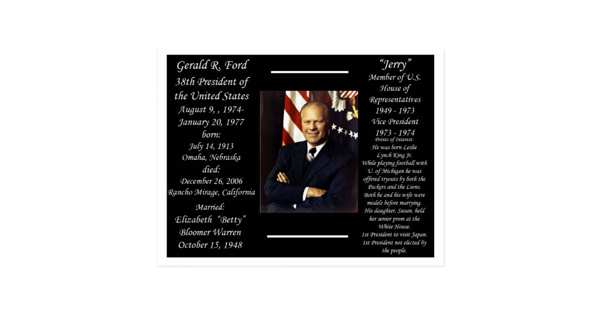 President Gerald Ford Postcard | Zazzle.com