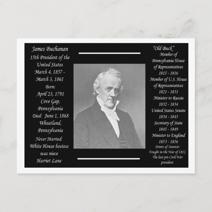 President James Buchanan Postcard | Zazzle.com