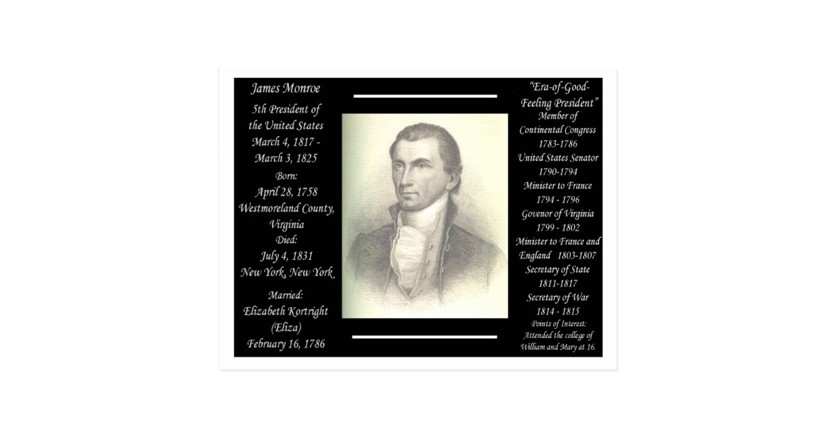 President James Monroe Postcard | Zazzle.com