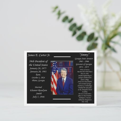 President Jimmy Carter Postcard | Zazzle
