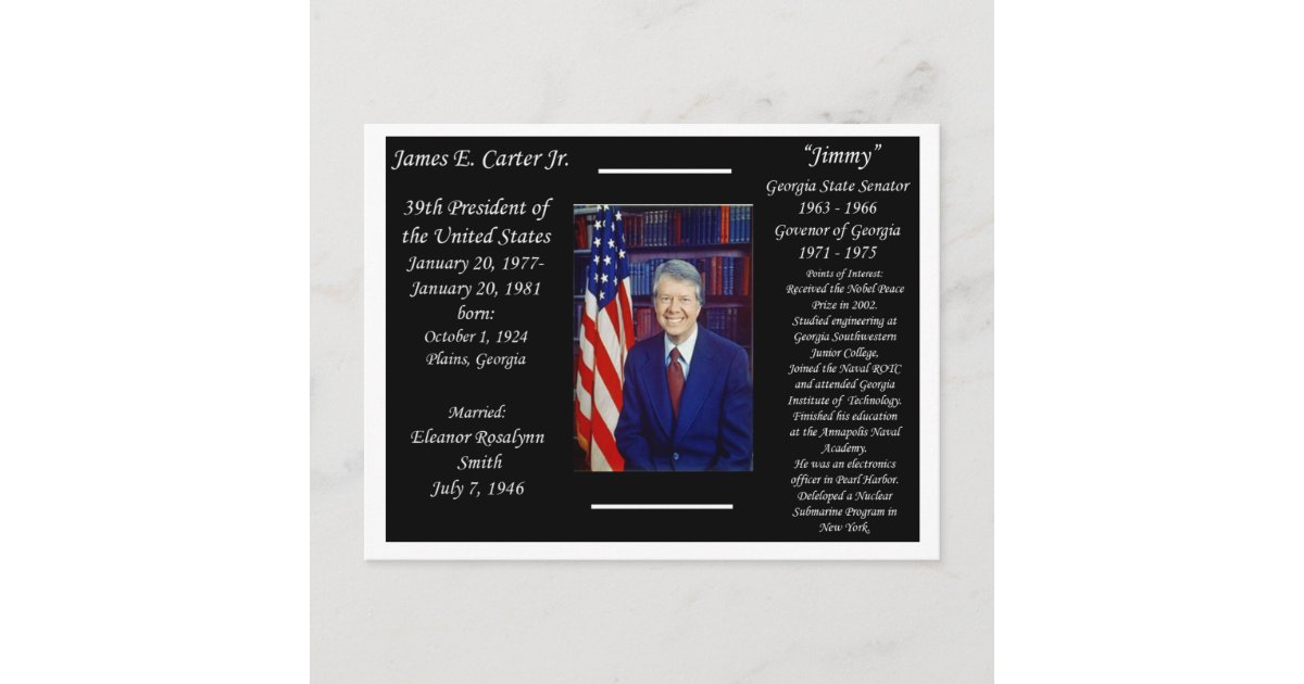 President Jimmy Carter Postcard | Zazzle