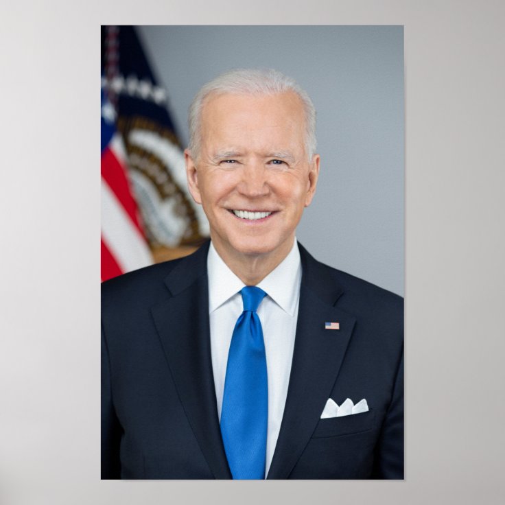 President Joe Biden Official 2021 Portrait Small Poster | Zazzle
