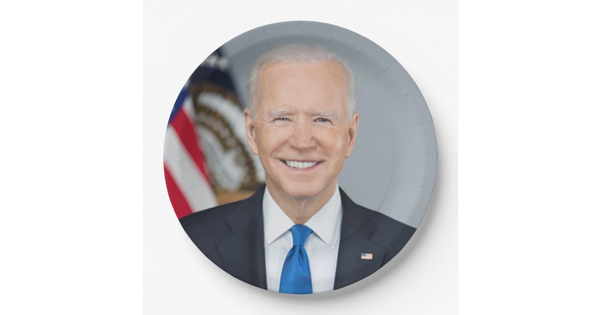 President Joe Biden White House Portrait Paper Plates | Zazzle