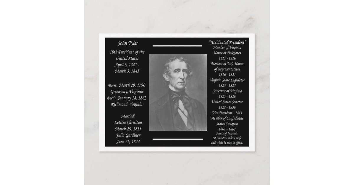 President John Tyler Postcard | Zazzle