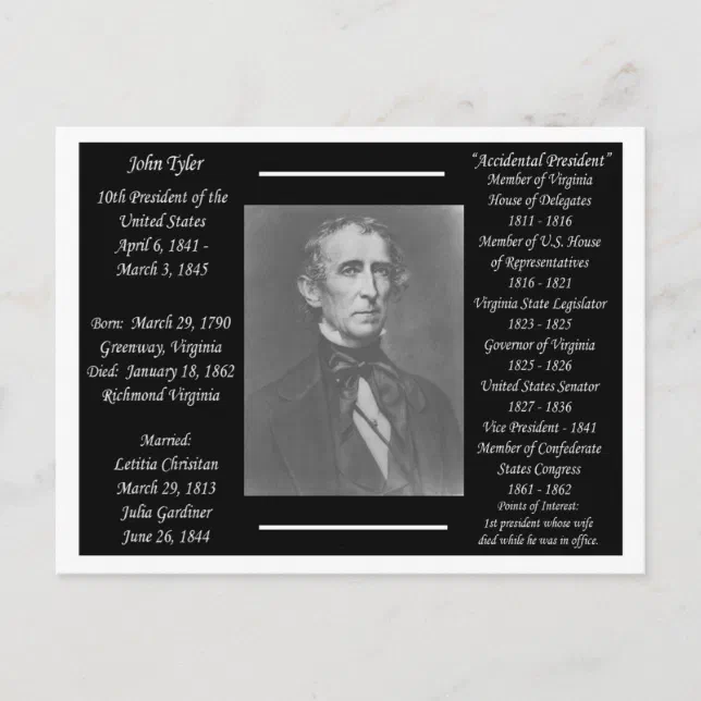 President John Tyler Postcard | Zazzle