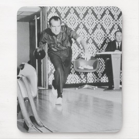 President Richard Nixon Bowling At The White House Mouse Pad | Zazzle.com
