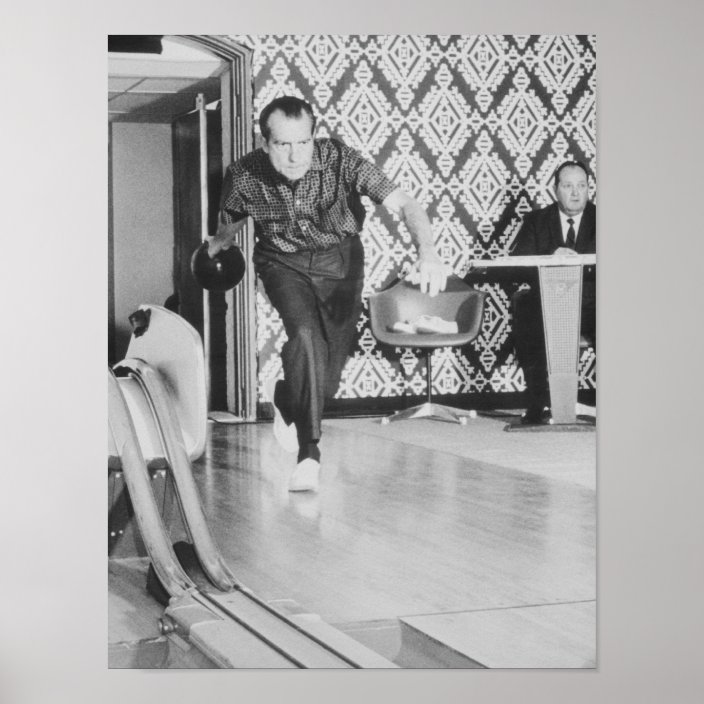 President Richard Nixon Bowling At The White House Poster | Zazzle.com