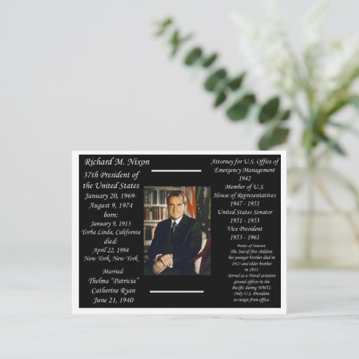 President Richard Nixon Postcard | Zazzle