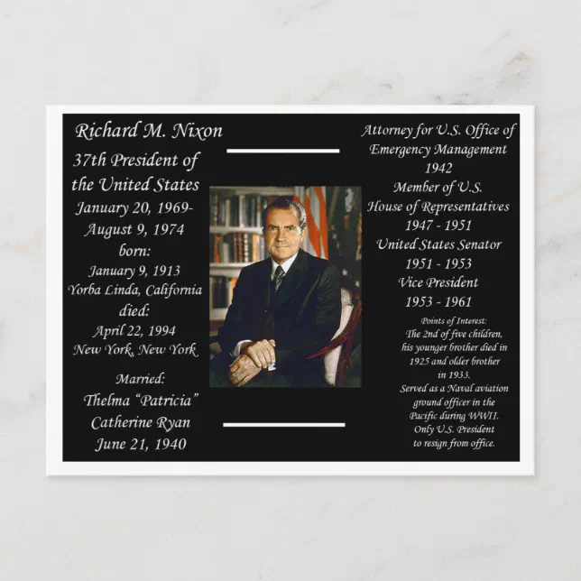 President Richard Nixon Postcard | Zazzle