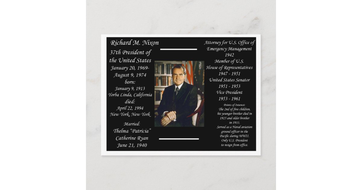 President Richard Nixon Postcard | Zazzle