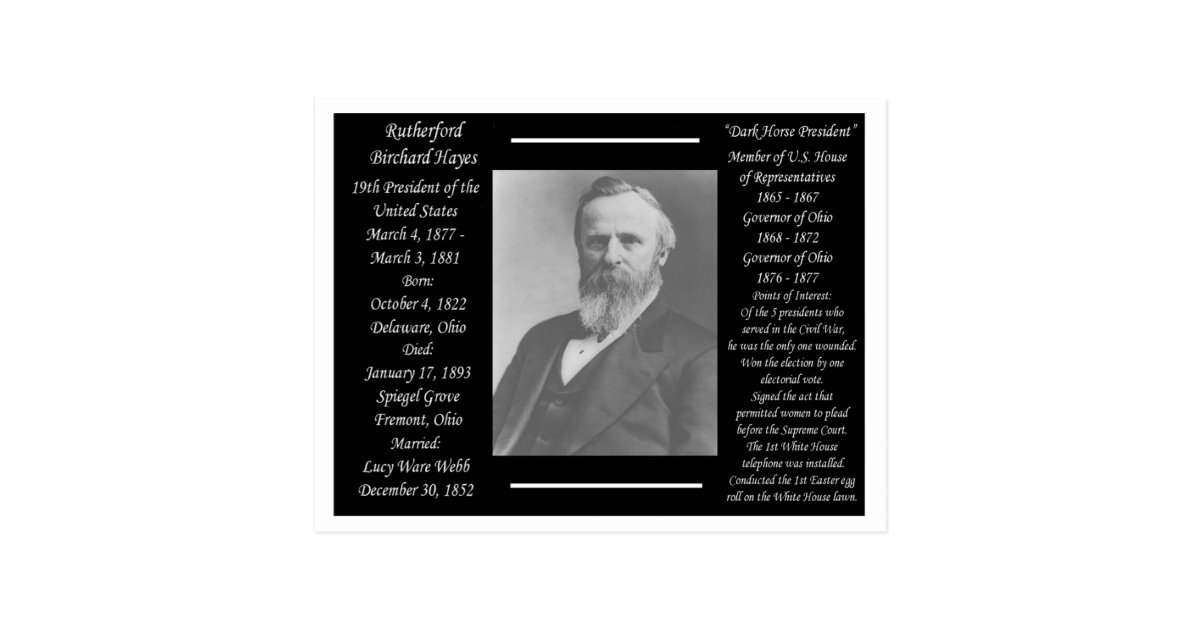 President Rutherford B Hayes Postcard | Zazzle.com