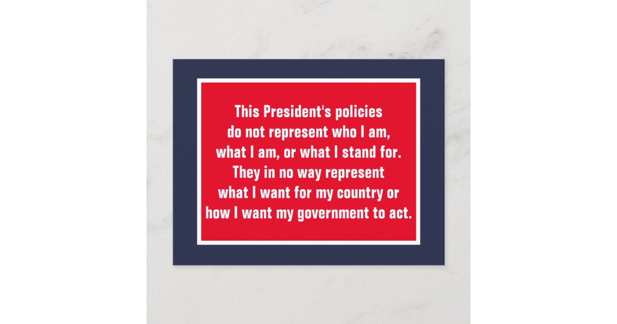 President Trump Does Not Represent Me Postcard | Zazzle