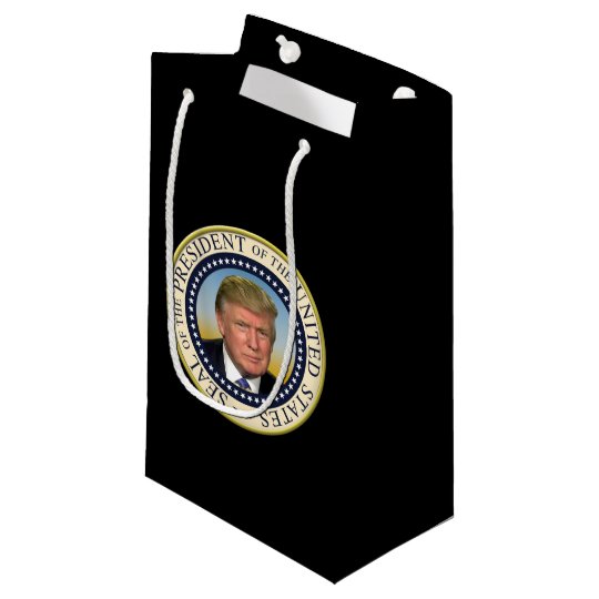 President Trump Photo Presidential Seal Small Gift Bag | Zazzle.com