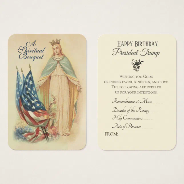 President Trump Spiritual Bouquet Holy Cards | Zazzle