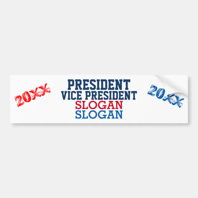 President Vise President Red White Blue Year Bumper Sticker | Zazzle