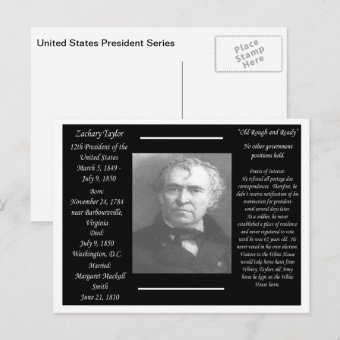 President Zachary Taylor Postcard | Zazzle