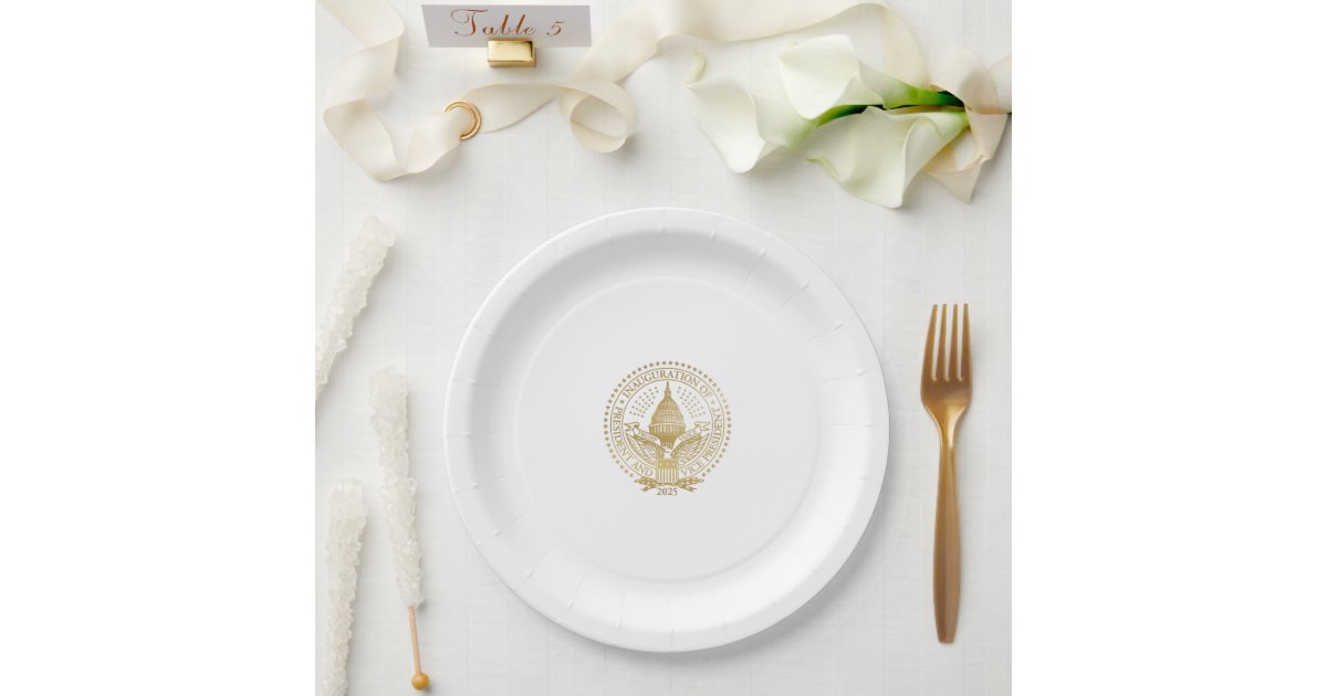Presidential Inauguration Trump Vance 2025 Logo Paper Plates | Zazzle