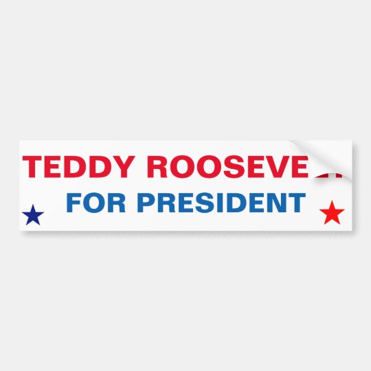 Presidential StickeTeddy Roosevelt for President Bumper Sticker ...