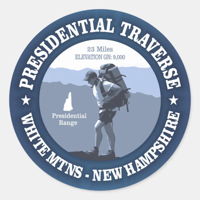 Presidential Traverse (rd) Classic Round Sticker | Zazzle
