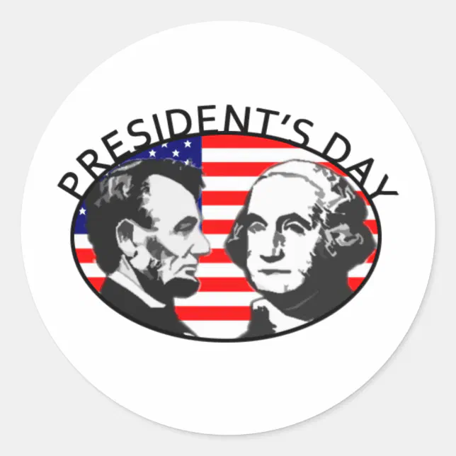 PRESIDENT'S DAY CLASSIC ROUND STICKER | Zazzle