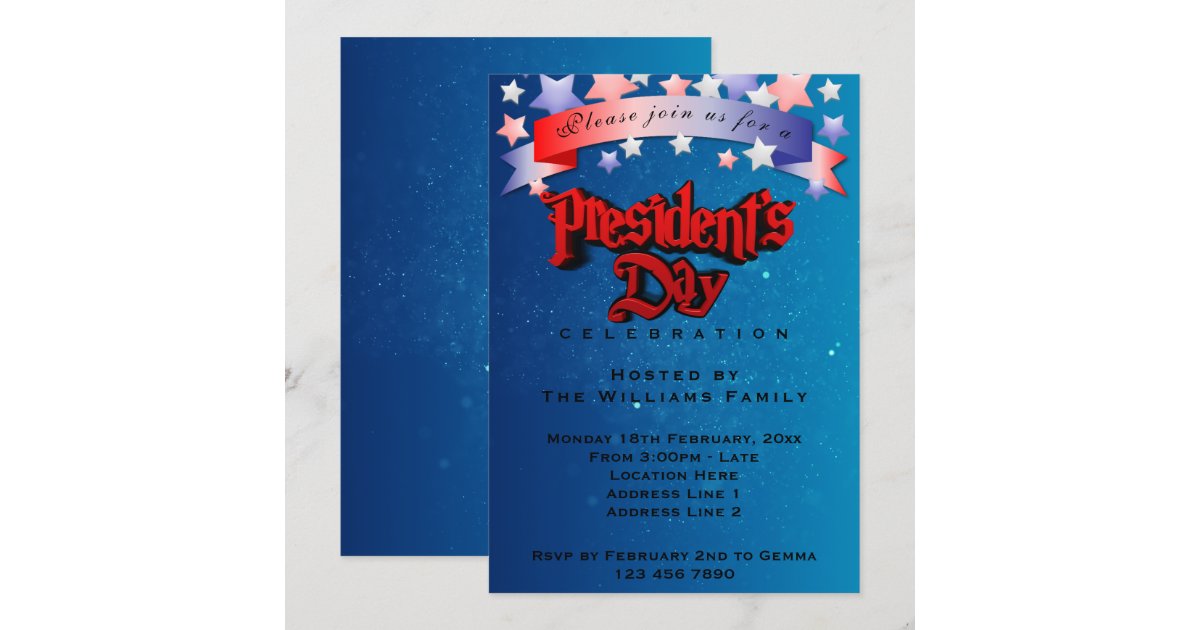 Presidents Day Party Invitation | Zazzle