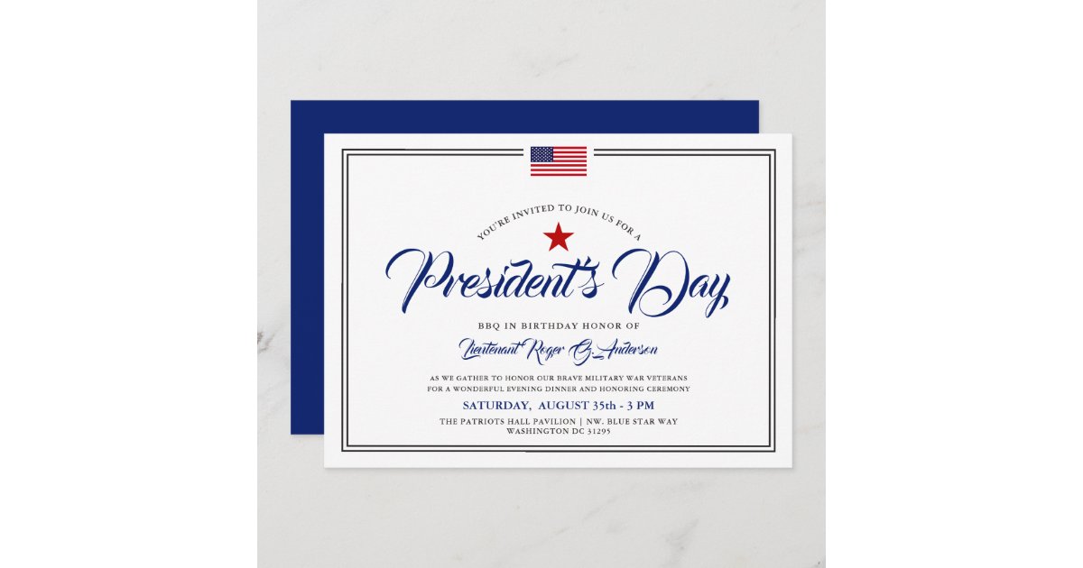 Presidents' Day Themed Patriotic Birthday Party Invitation | Zazzle