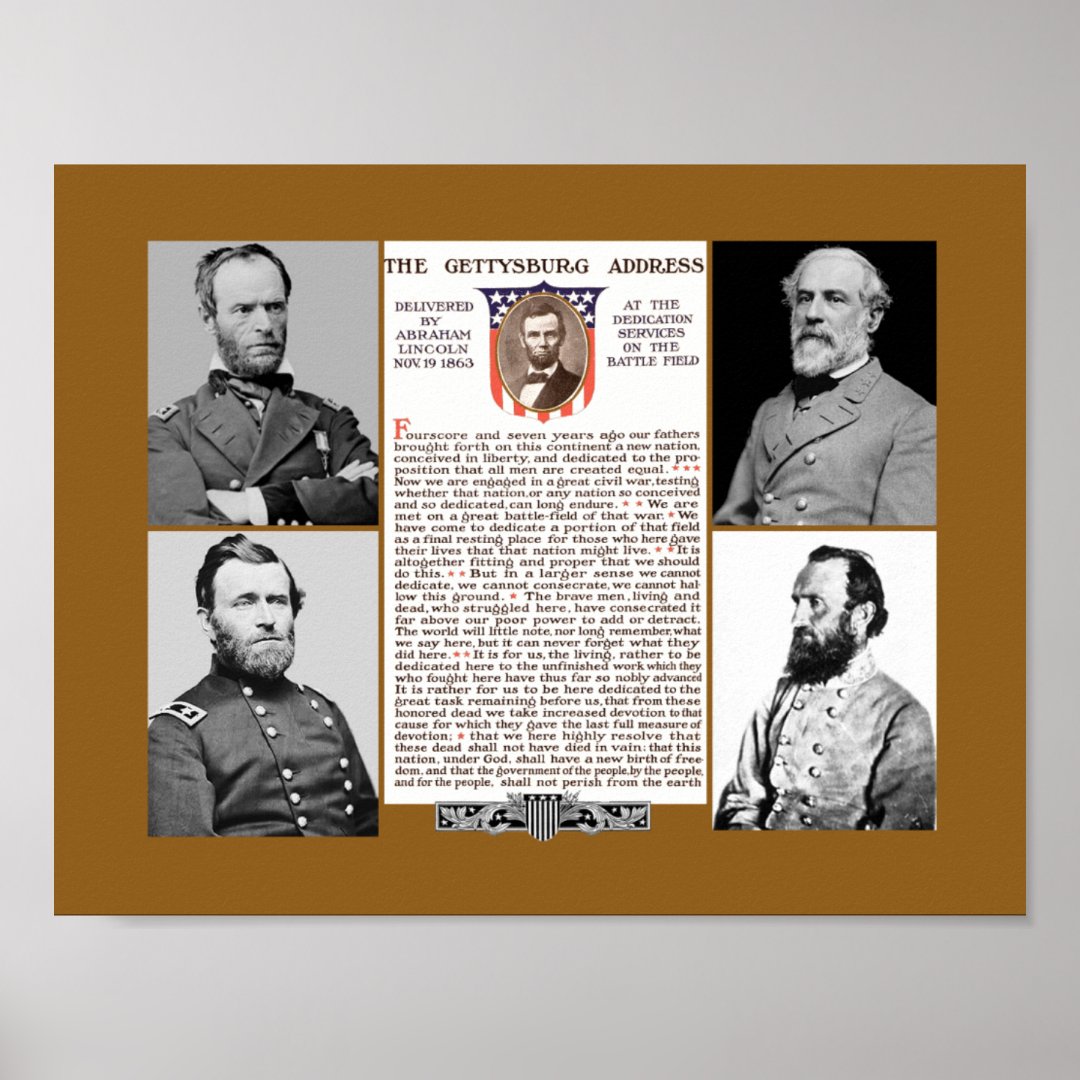 President's Day Tribute Gettysburg Address Poster | Zazzle