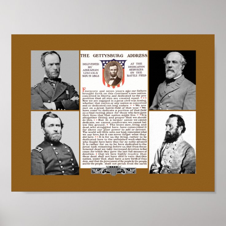 President's Day Tribute Gettysburg Address Poster | Zazzle