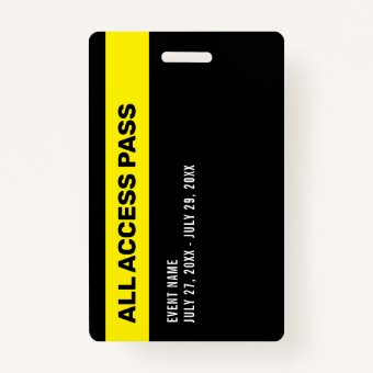 Press All Access Pass Event ID Badge | Zazzle