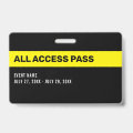 Press All Access Pass Horizontal ID Badge | Zazzle