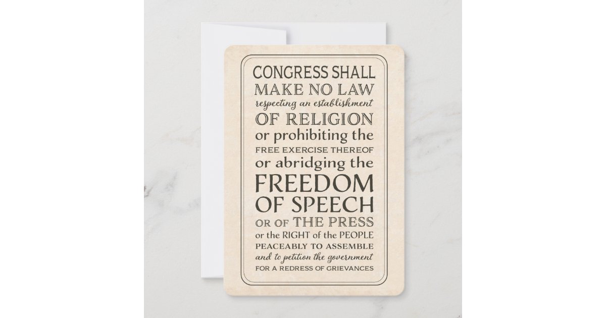 Press Freedom - First Amendment Text Invitation | Zazzle
