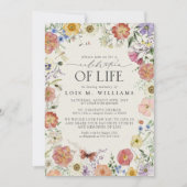 Pressed Flowers Celebration of Life Invitation | Zazzle