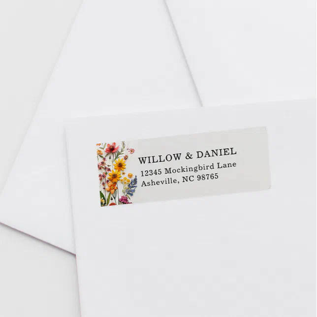 Pressed Flowers Wildflower Return Address Labels | Zazzle