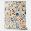 Pressed Wildflower Boho Botanical Wallpaper | Zazzle