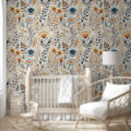Pressed Wildflower Boho Botanical Wallpaper | Zazzle