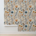 Pressed Wildflower Boho Botanical Wallpaper | Zazzle