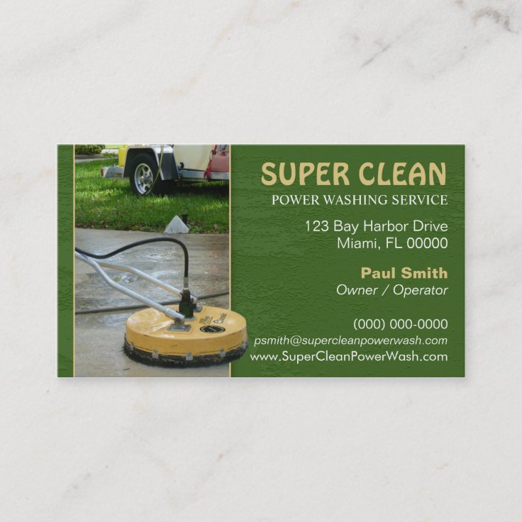 Pressure or Power Washing Business Card | Zazzle