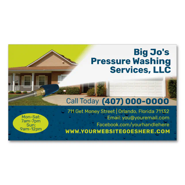 Pressure /Power Washing Business Card | Zazzle