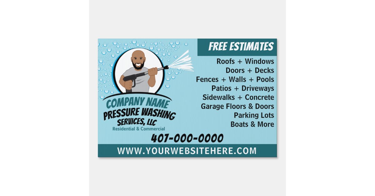 Pressure Power Washing & Cleaning Customizable Sign | Zazzle