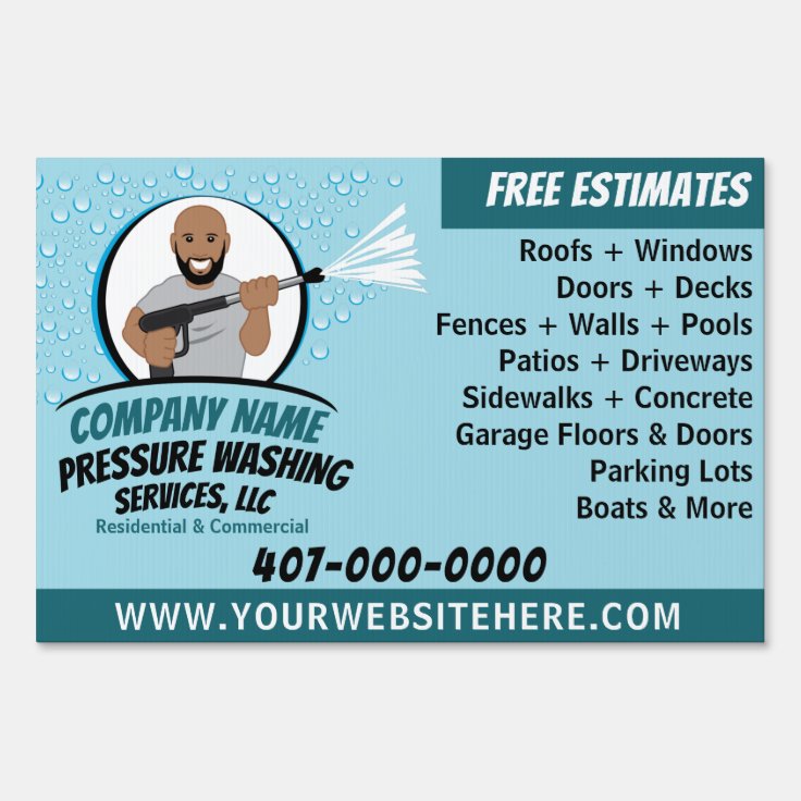 Pressure Power Washing & Cleaning Customizable Sign | Zazzle